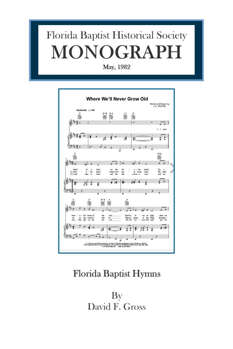 Florida Baptist Historical Society Monographs | Florida Baptist ...